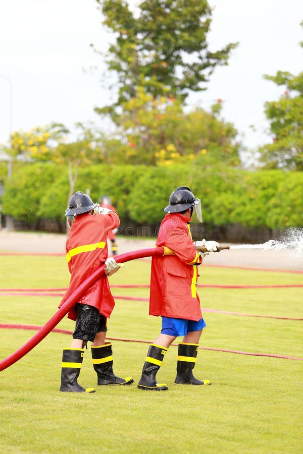 Firefighter Fighting for Fire Attack Training Stock Image - Image of ...