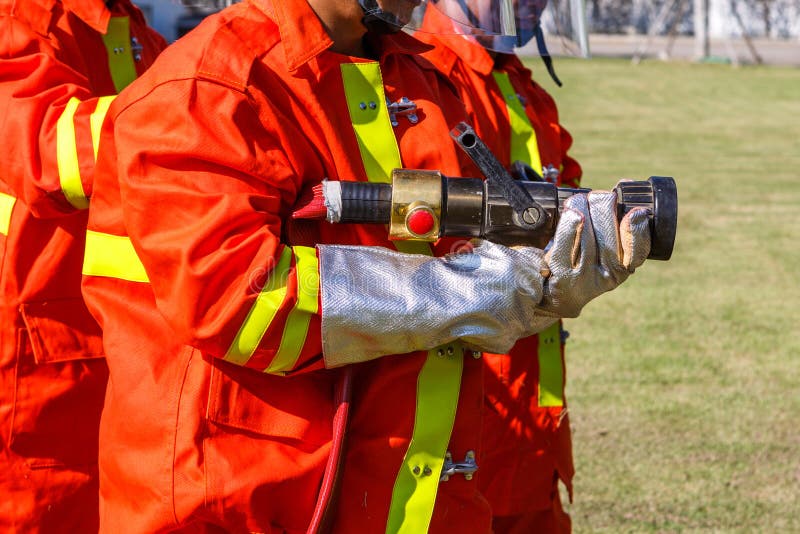 Firefighter Fighting for Fire Attack Training Stock Photo - Image of ...