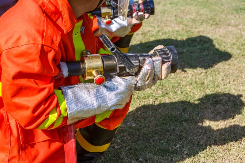 Firefighter Fighting for Fire Attack Training Editorial Photography ...