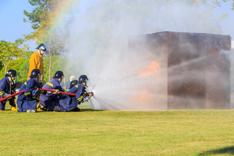 Firefighter Fighting for Fire Attack Training Editorial Stock Photo ...
