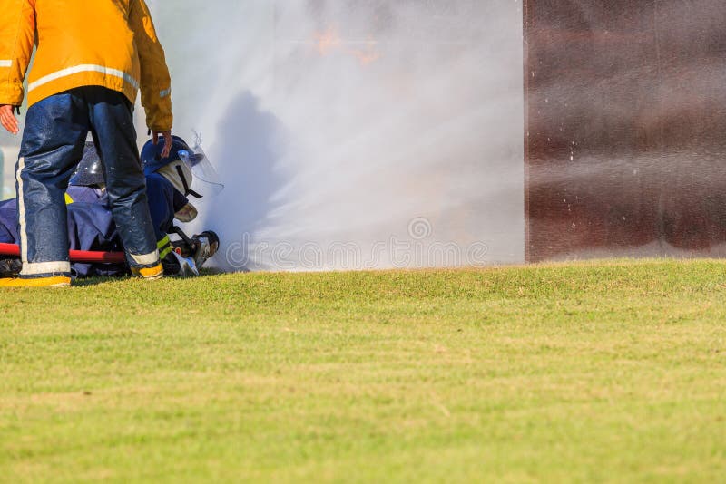 Firefighter Fighting for Fire Attack Training Editorial Stock Image ...