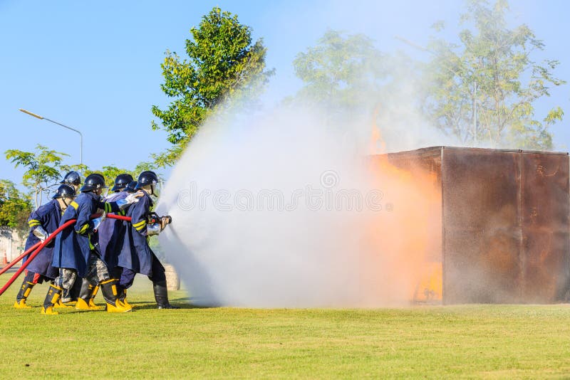 Firefighter Fighting for Fire Attack Training Editorial Photo - Image ...