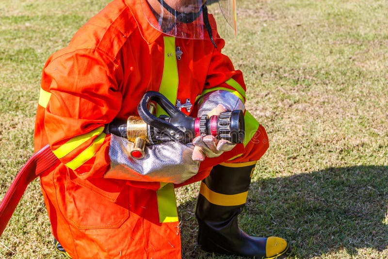 Firefighter Fighting for Fire Attack Training Stock Image - Image of ...