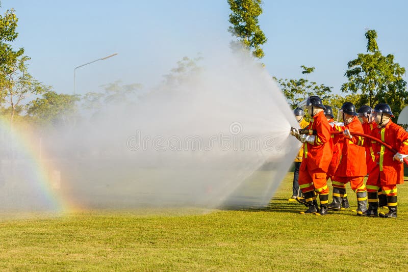 Firefighter Fighting for Fire Attack Training Stock Image - Image of ...