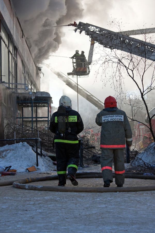 Firefighter on fire stock photo. Image of hero, destruction - 13410936
