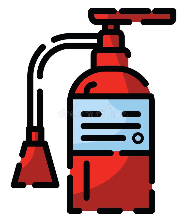Firefighter Fire Extinguisher, Icon Stock Vector - Illustration of ...