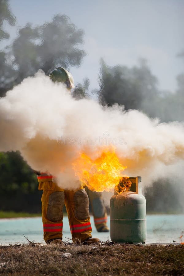 Firefighter with Fire and Suit for Protect Fire Fighter for Training ...