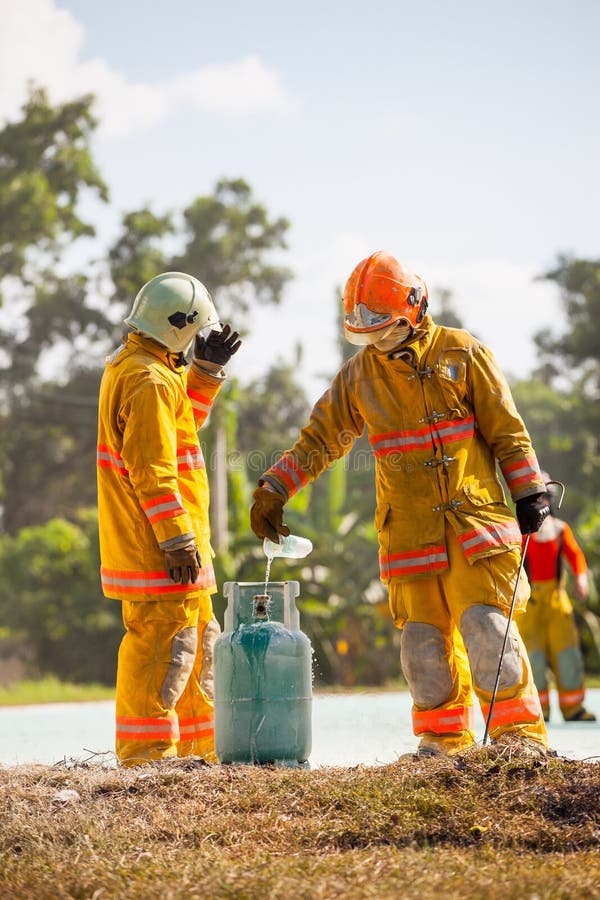 Firefighter with Fire and Suit for Protect Fire Fighter for Training ...