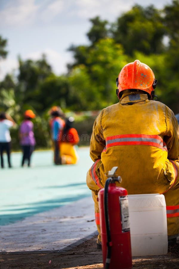 Firefighter with Fire and Suit for Protect Fire Fighter for Training ...