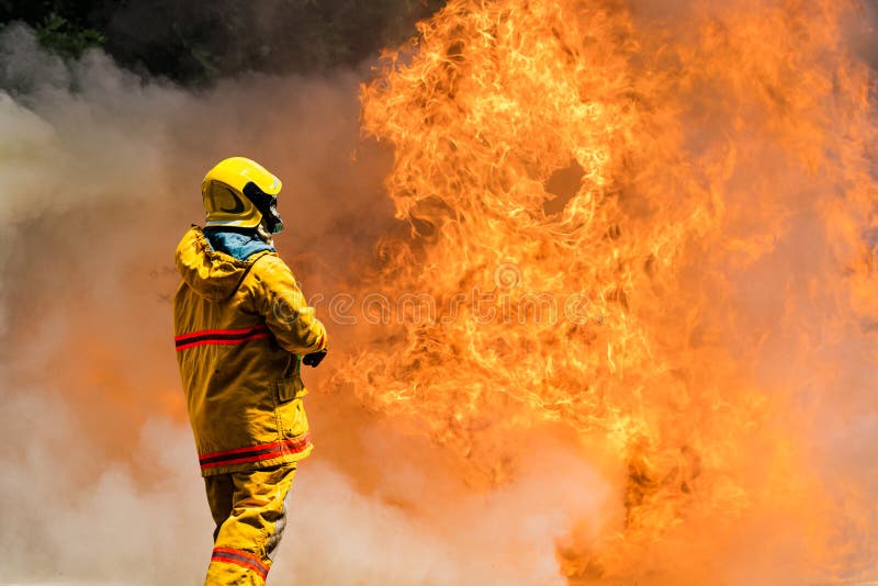 Firefighter stock image. Image of fireman, danger, work - 198649915