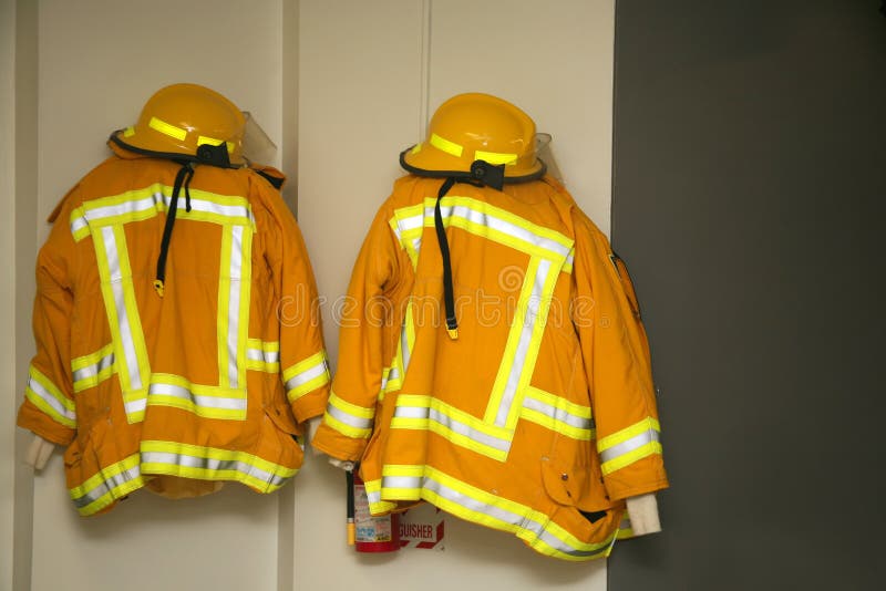 Firefighter gear stock image. Image of jackets, hanging - 4538513