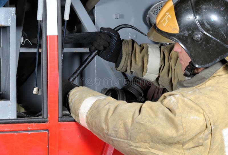 Portrait of a Firefighter in Breathing Apparatus Stock Image - Image of ...