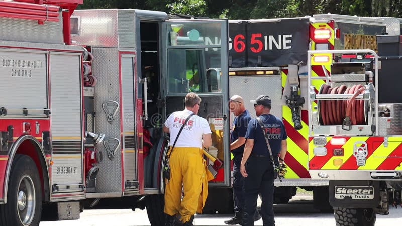 Firefighter Getting Ready beside Fire Engine at Charlie Wheeler ...