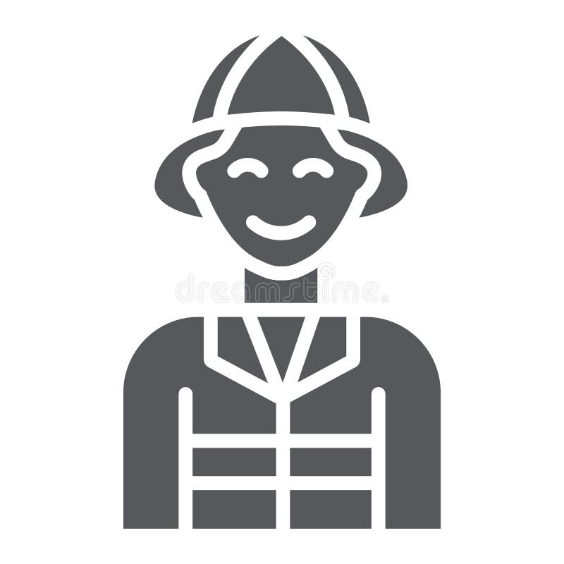 Firefighter Glyph Icon Set, Fireman Symbols Collection, Vector Sketches ...