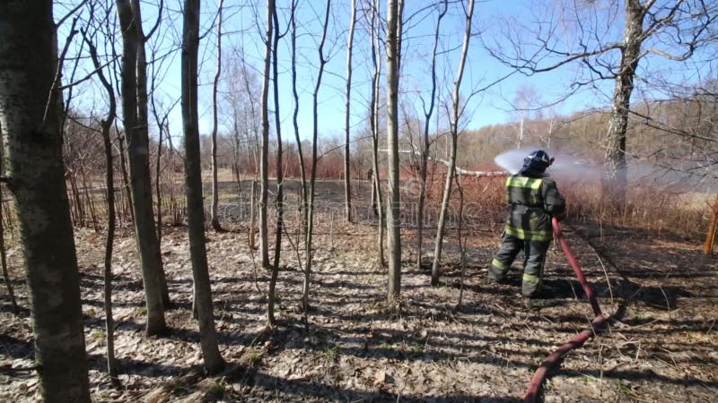 Firefighter in Helmet and Fireproof Uniform Stock Footage - Video of ...