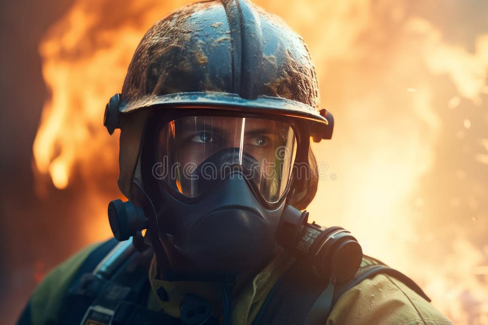 Firefighter Helmet Mask. Generate Ai Stock Illustration - Illustration ...