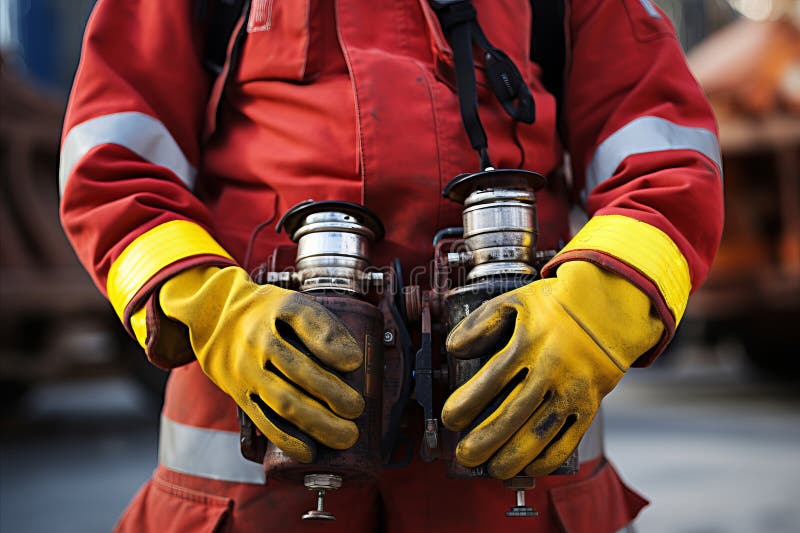 Man is Holding Fire Extinguisher in the Office. the Concept of Fire ...