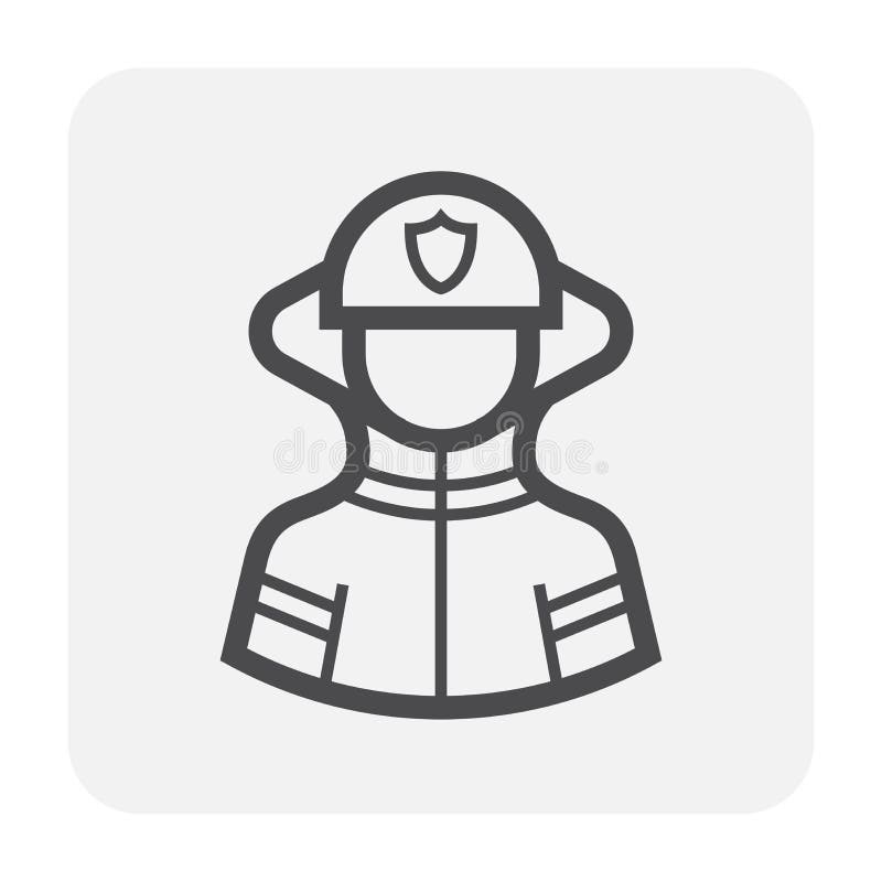 Firefighter icon black stock vector. Illustration of tool - 174935984