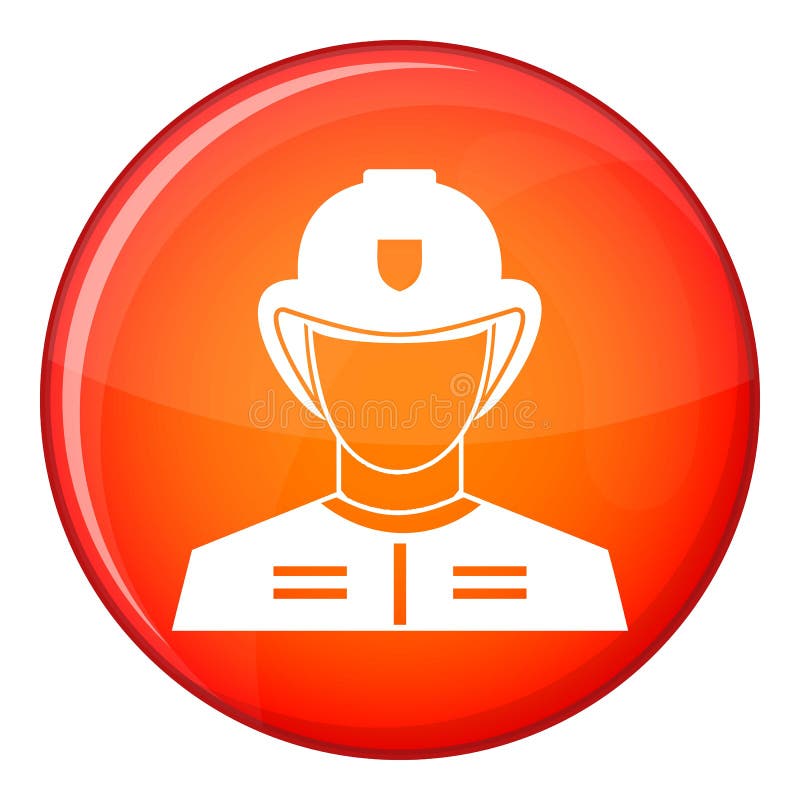 Firefighter Icon, Flat Style Stock Vector - Illustration of engine ...