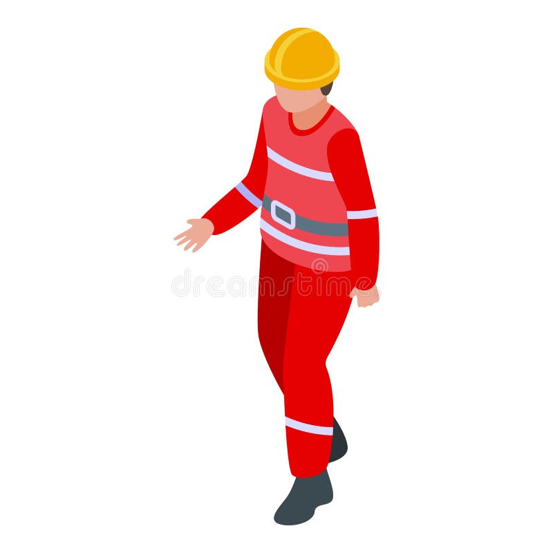 Firefighter Icon Isometric Vector. Rescue People Stock Vector ...