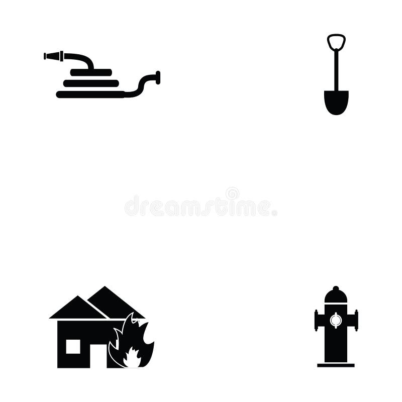 Firefighter icon set stock vector. Illustration of emergency - 120564592