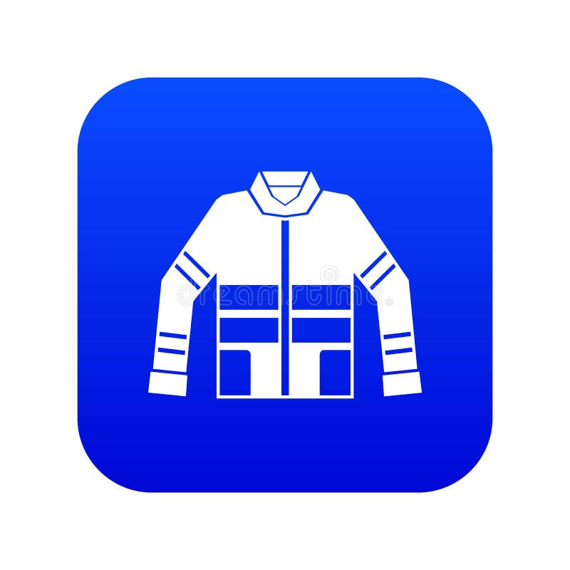 Firefighter Jacket Icon Digital Blue Stock Vector - Illustration of ...