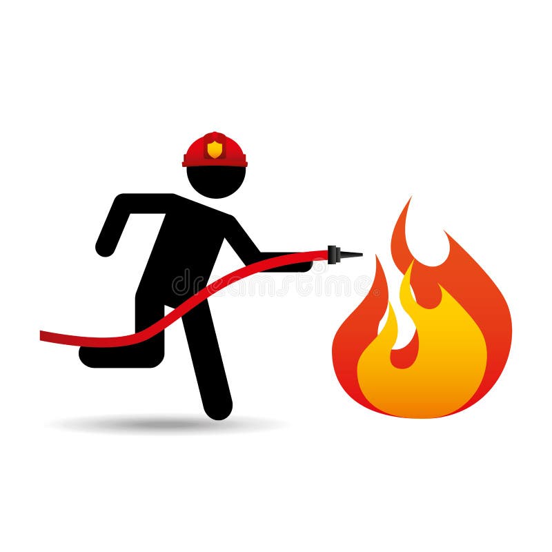 Firefighter job icon stock illustration. Illustration of flame - 74213852