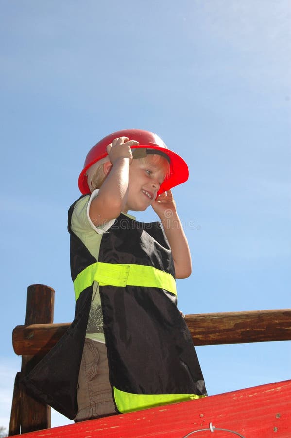 Firefighter kid stock image. Image of children, outside - 4072119