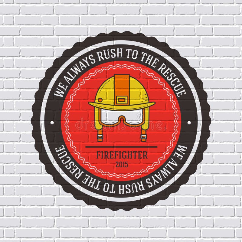 Firefighter Label Template of Emblem Element for Your Product or Design ...