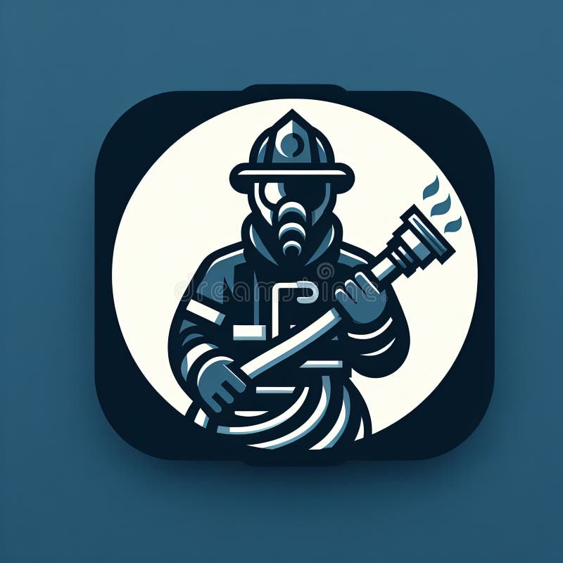 Firefighter Badge with Number Design Stock Illustration - Illustration ...