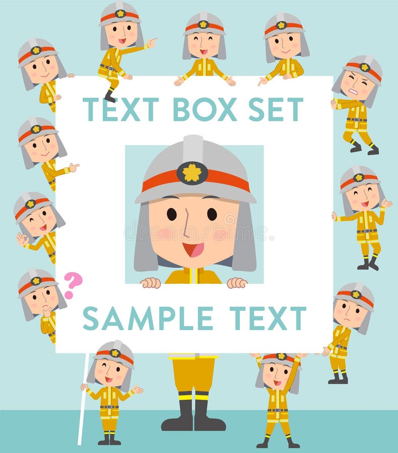 Firefighter man text box stock vector. Illustration of headline - 92307901