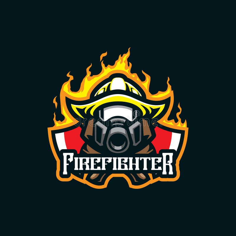 Firefighter Mascot Logo Design Vector. Firefighter Illustration with ...