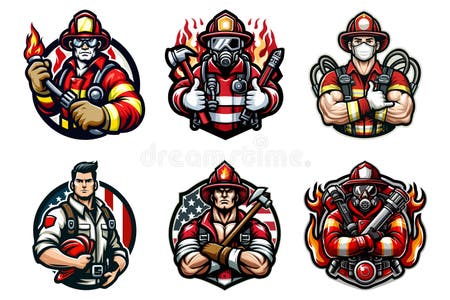"Firefighter Mascot Logo, Emblem, Talisman Vector Illustration EPS10 on ...