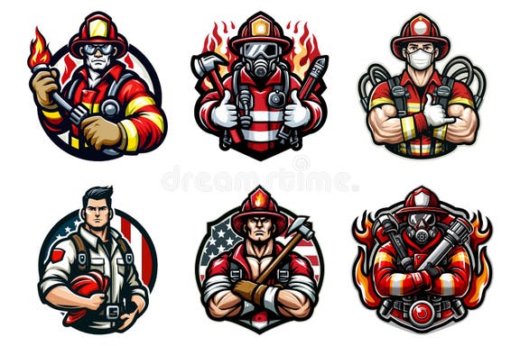 "Firefighter Mascot Logo, Emblem, Talisman Vector Illustration EPS10 on ...