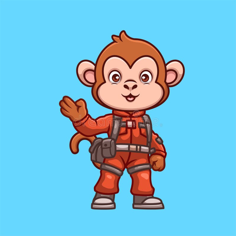 Firefighter Monkey Cute Cartoon Stock Vector - Illustration of ...