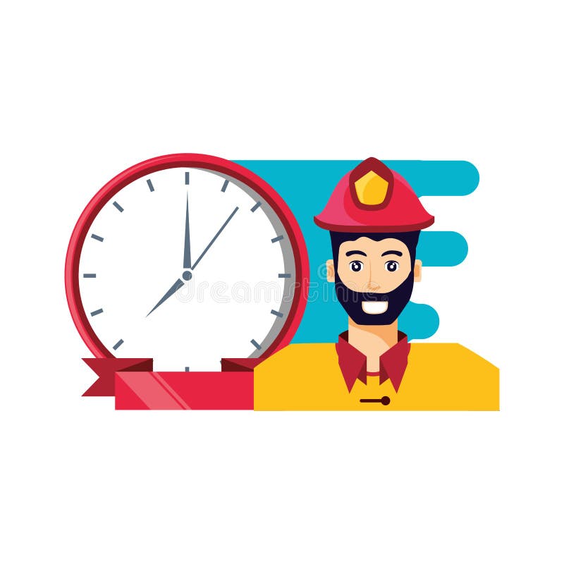 Firefighter Professional with Flag Usa Stock Illustration ...