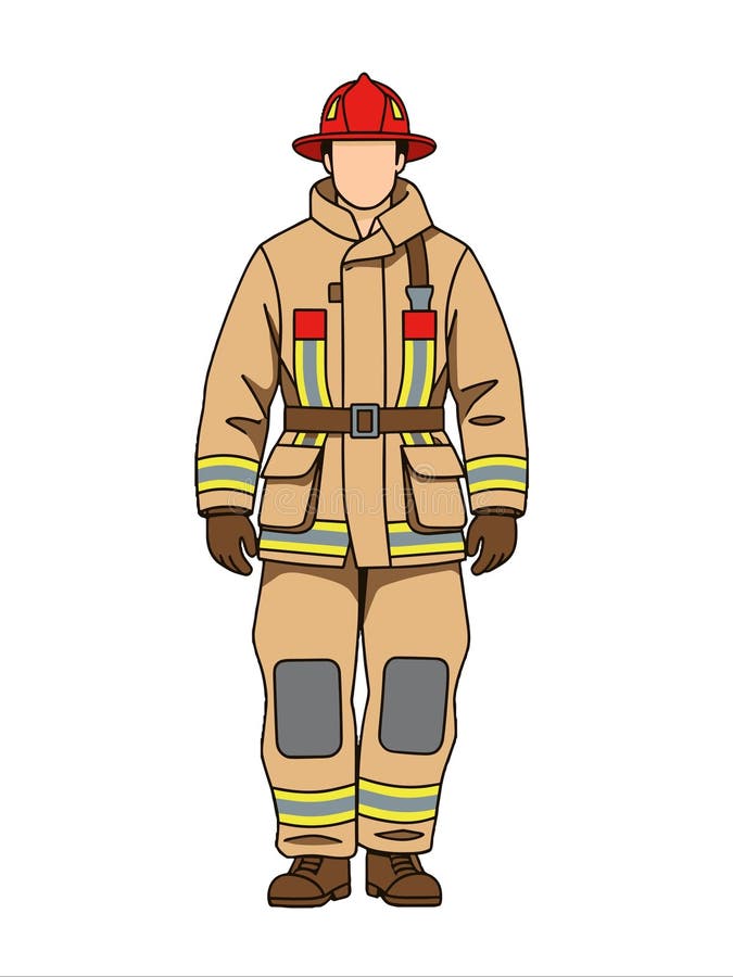 Firefighter Protective Gear Uniform Safety Rescue Worker Stock Vector ...