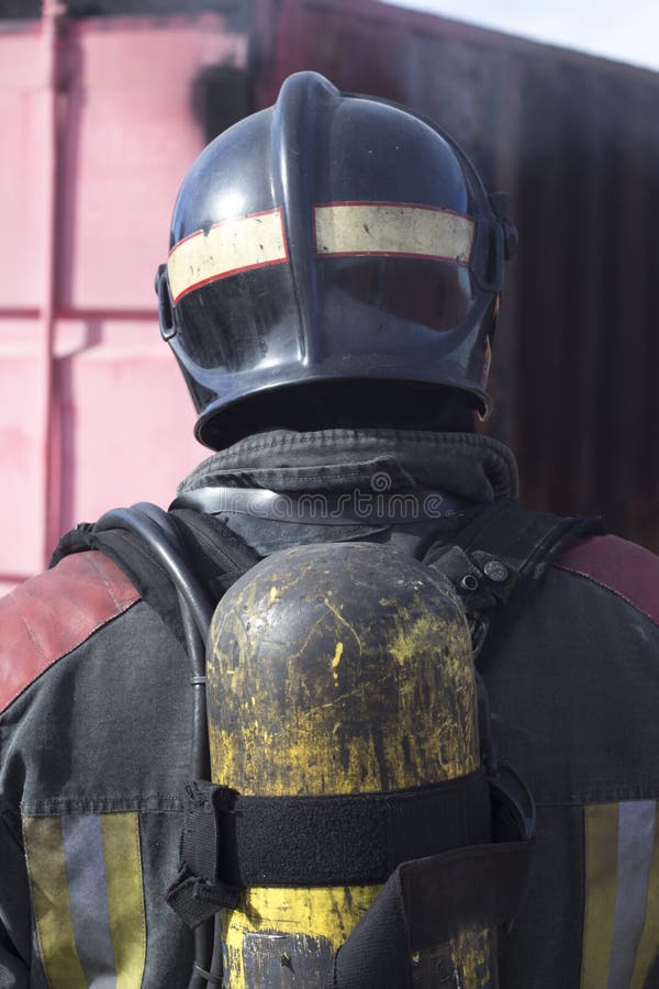 Fireman Fire Training Station Drill Stock Photo - Image of safety ...