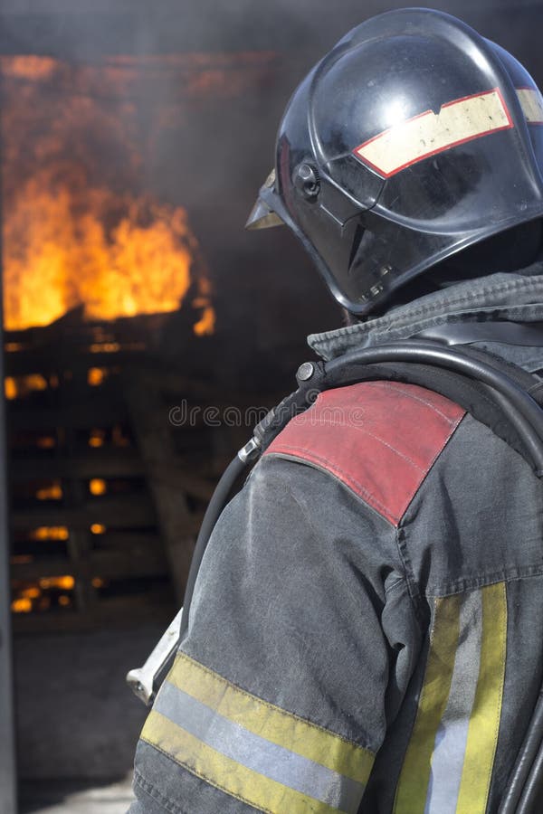 Fireman Fire Training Station Drill Stock Image - Image of practice ...