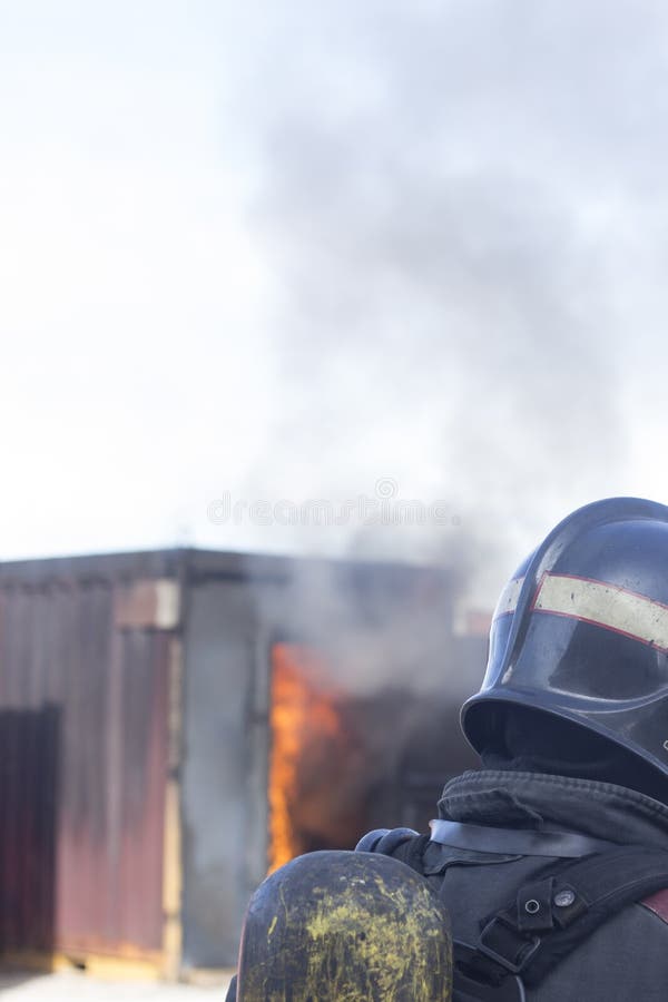 Fireman Fire Training Station Drill Stock Photo - Image of exercise ...