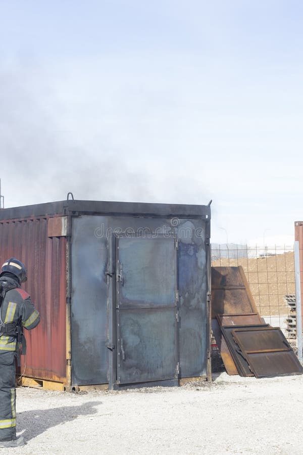 Fireman Fire Training Station Drill Stock Photo - Image of safety ...