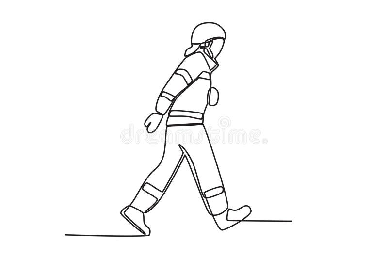 Fire Fighter Line Drawing Stock Illustrations – 277 Fire Fighter Line ...