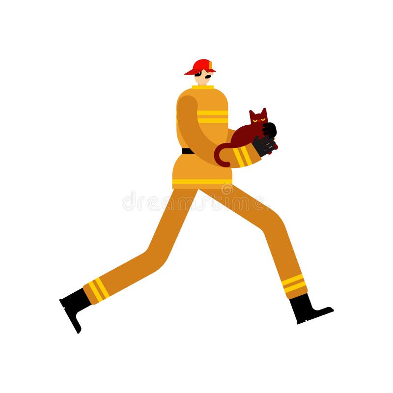 Cartoon Fire Fighter Cat Stock Illustrations – 52 Cartoon Fire Fighter ...