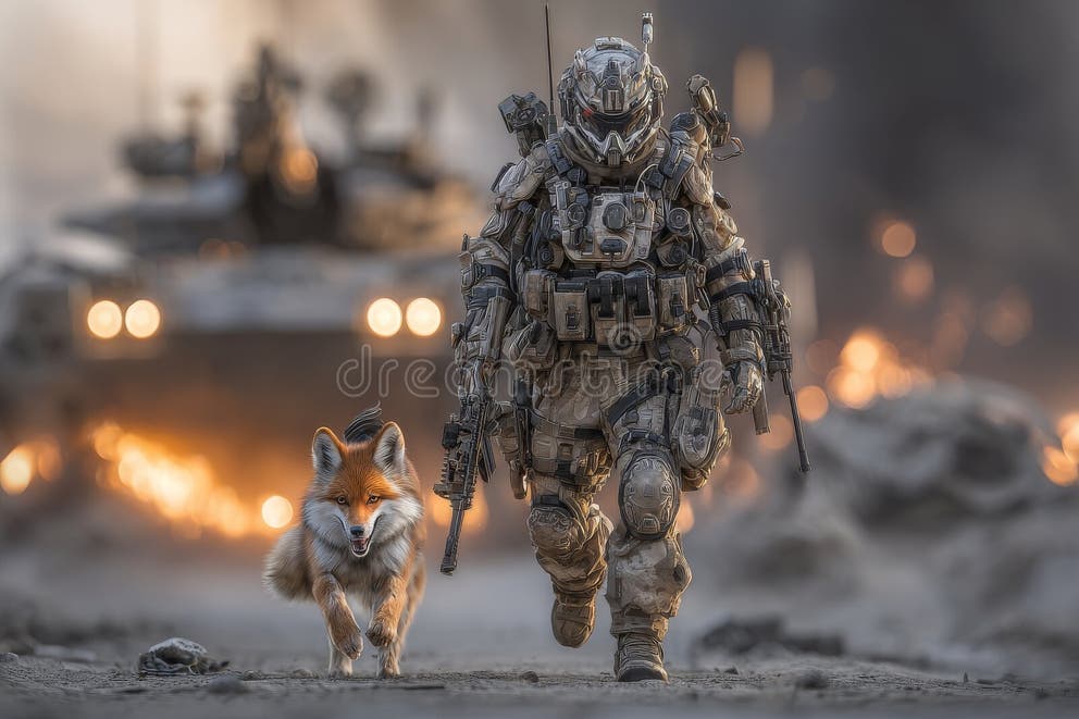 A Firefighter Rescues a Fox Set Against the Backdrop of a Devastating ...