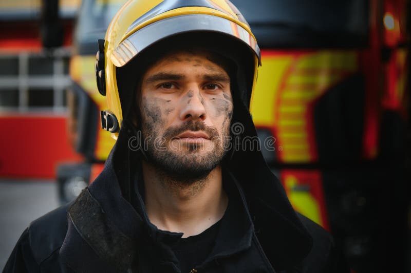 Firefighter Rests after Fighting a House Fire Stock Photo - Image of ...