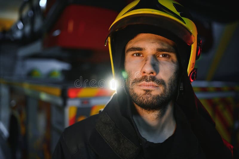 Firefighter Rests after Fighting a House Fire Stock Photo - Image of ...