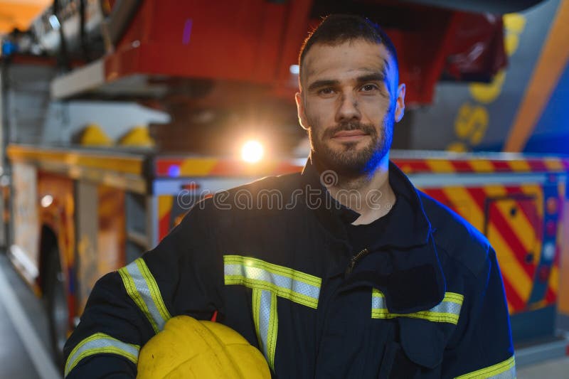 Firefighter Rests after Fighting a House Fire Stock Photo - Image of ...