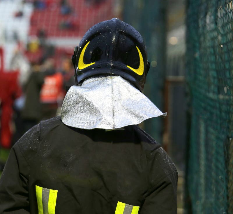 Firefighter with Riot Helmet for the Security Service Stock Photo ...