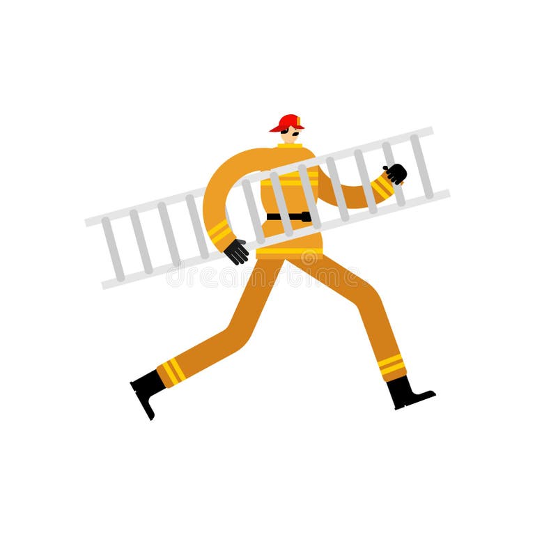Firefighter Run. Fireman Running Stock Vector - Illustration of help ...
