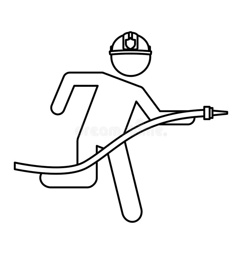 Firefighter Running To Fire with Hatchet Stock Vector - Illustration of ...